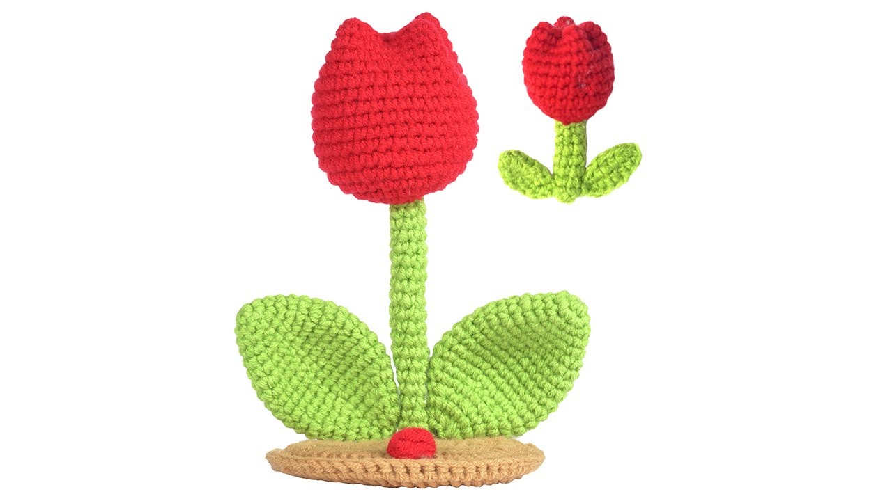 Tulip phone holder-10：How to crochet the phone holder's tulip? - YouTube