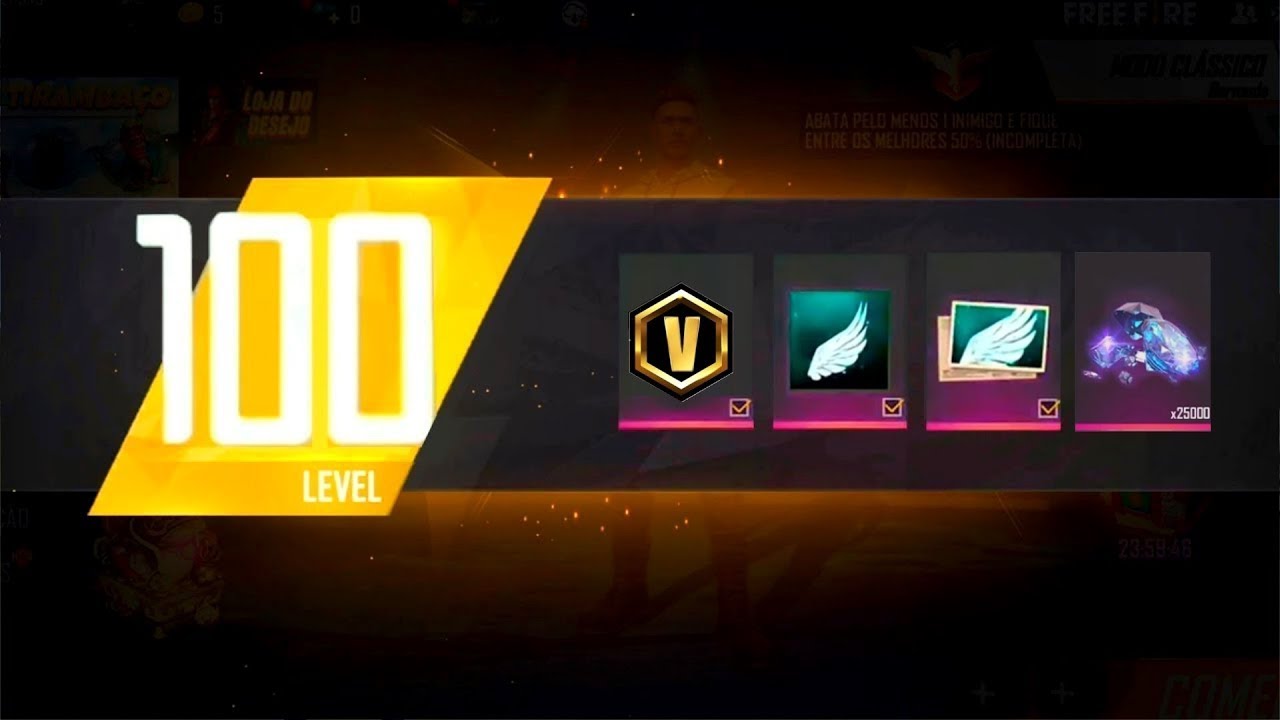 LEVEL 100 NO FREE FIRE! 😯🔥 - YouTube