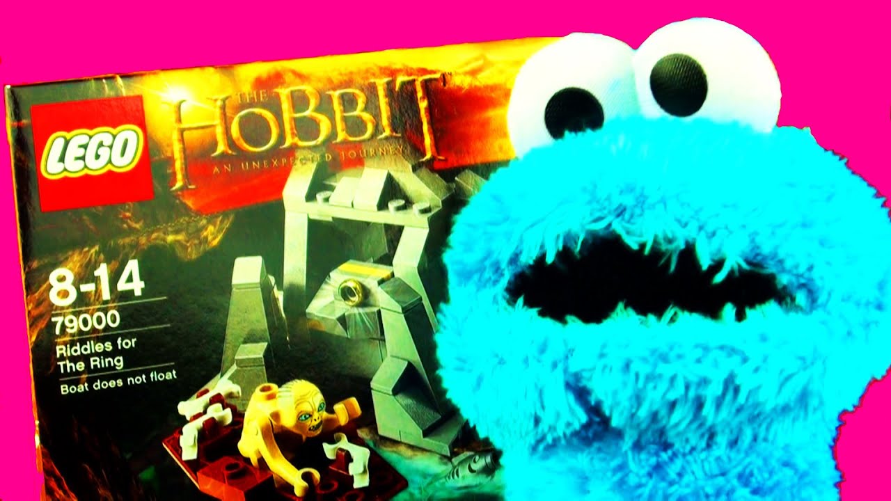 LEGO The Hobbit Toy Review with Cookie Monster Sesame Street - Riddles ...
