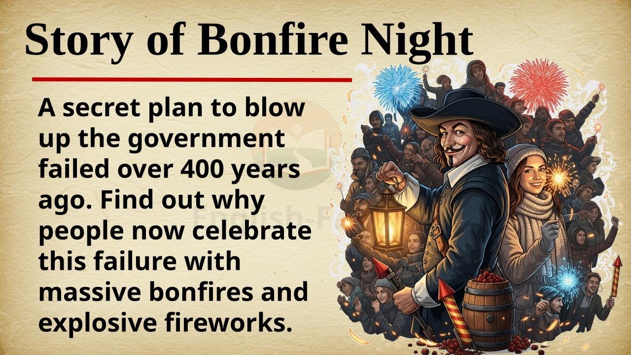 The Story of Bonfire Night 🔥🎇 || 🇬🇧 Learn English Through Story Level 2 ...