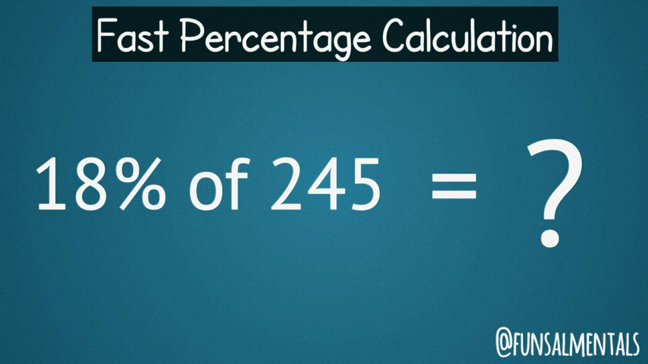 How to find Quick Percentage? Fast Calculation| Basic Maths - YouTube