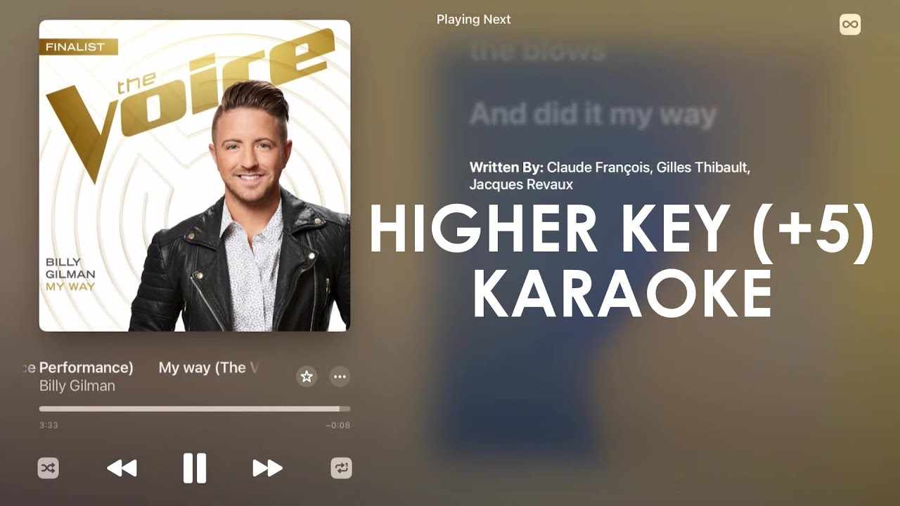 Billy Gilman - My Way (Higher Key +5) Karaoke Instrument - YouTube