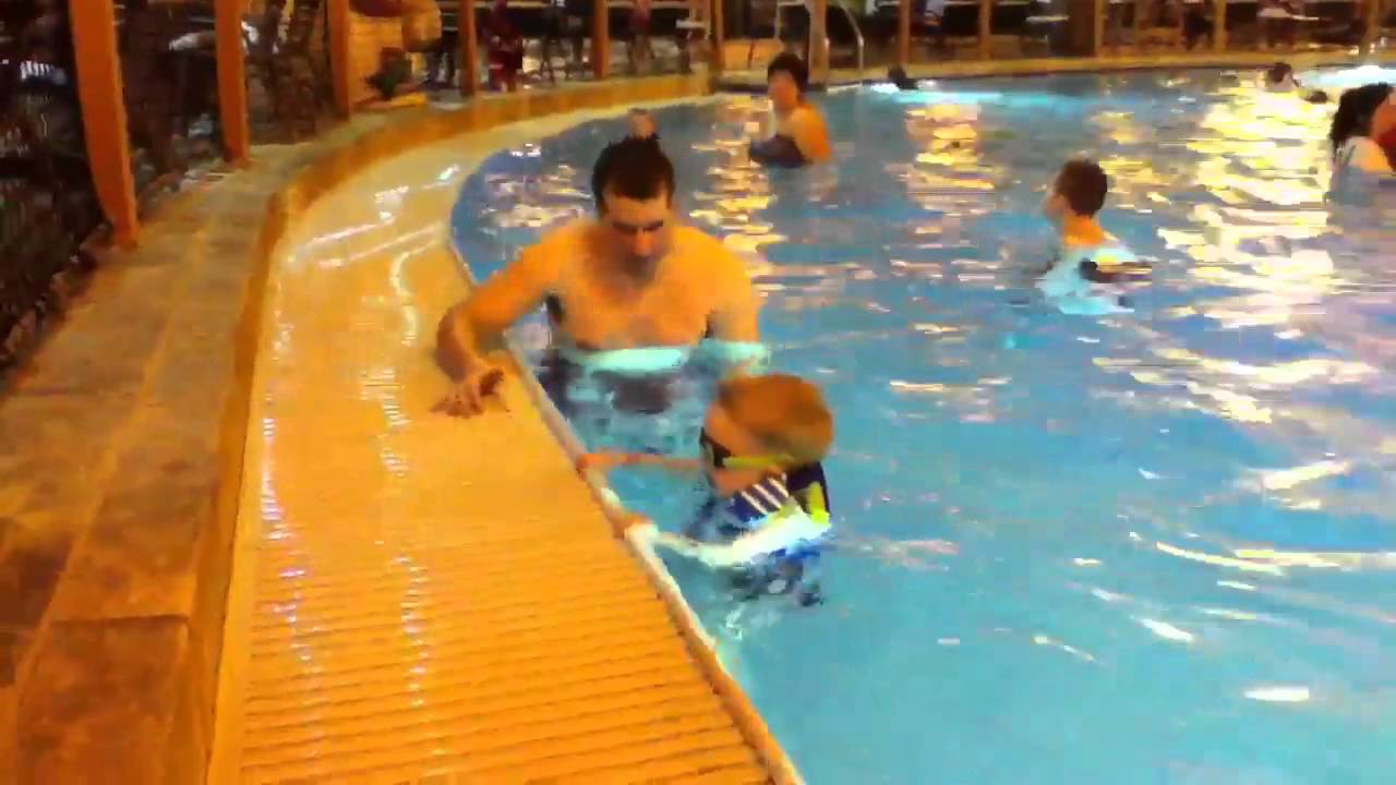 Landon in the BIG pool - YouTube