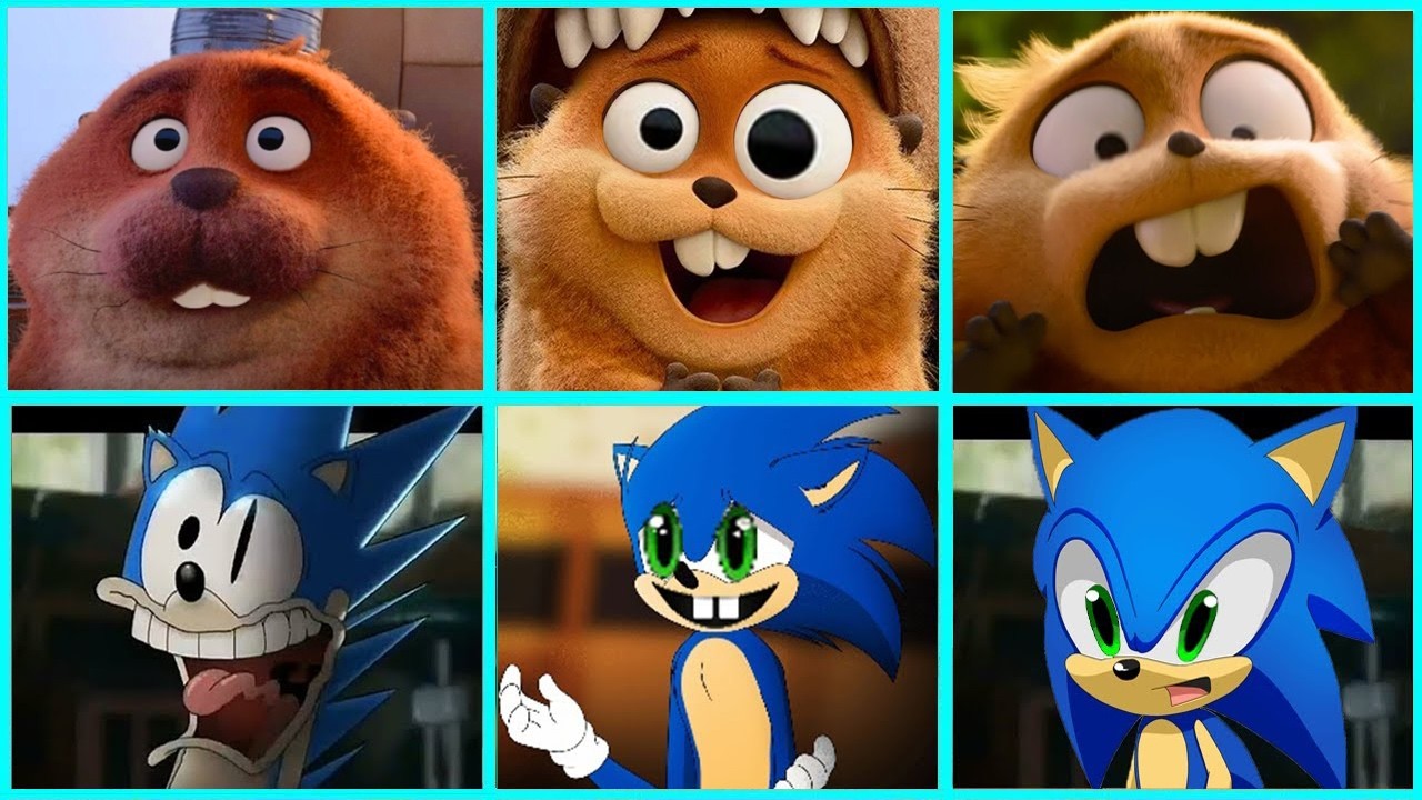 Sonic The Hedgehog Movie Hoppers Movie vs SONIC Uh Meow All Designs ...