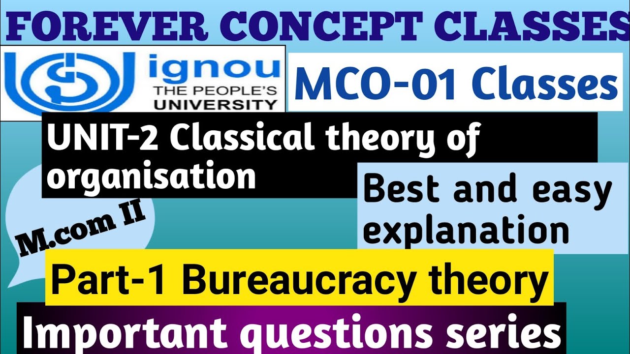 mco01 unit-2 classical theory of Organisation|mco 01 classes|mco 01 ...