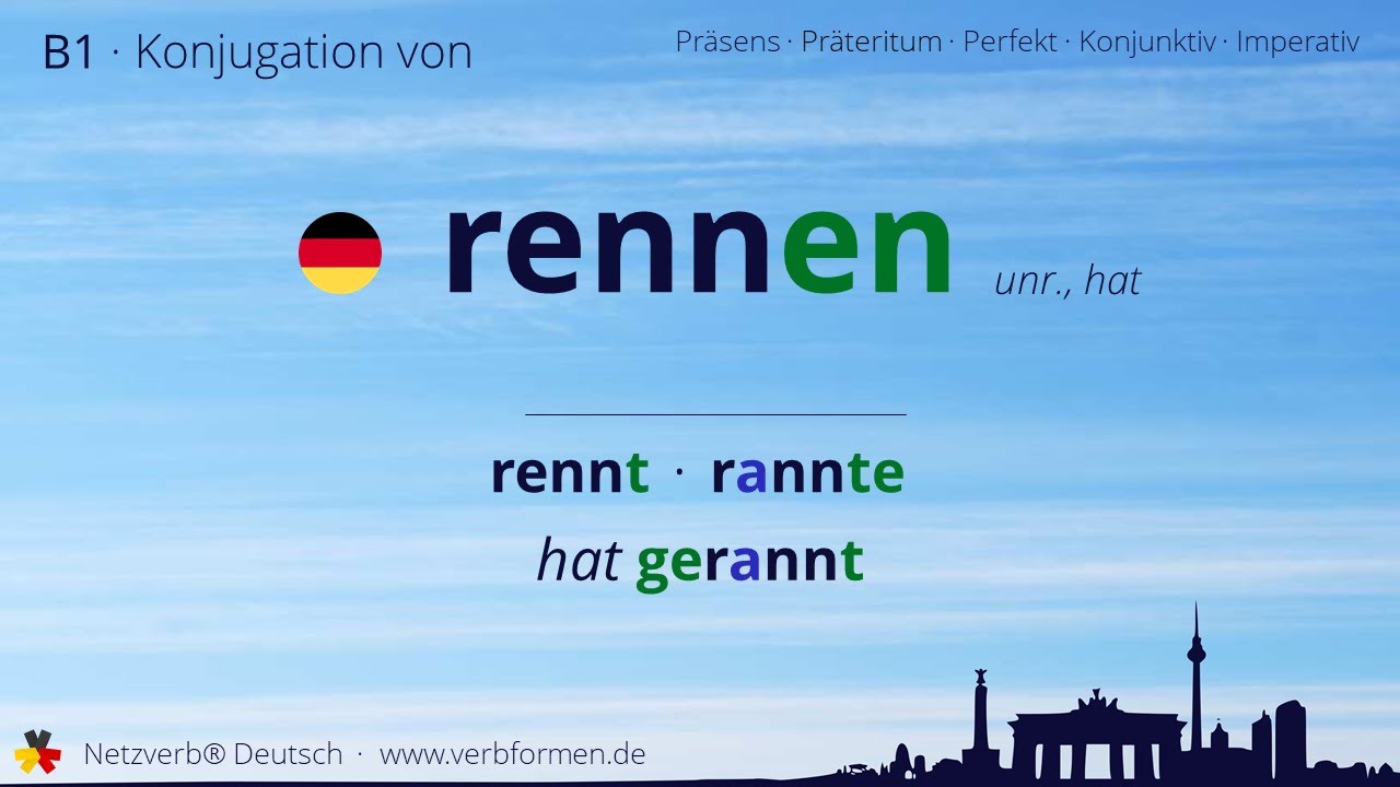 Konjugation des Verb „rennen“ (hat) - alle Zeitformen lernen ...