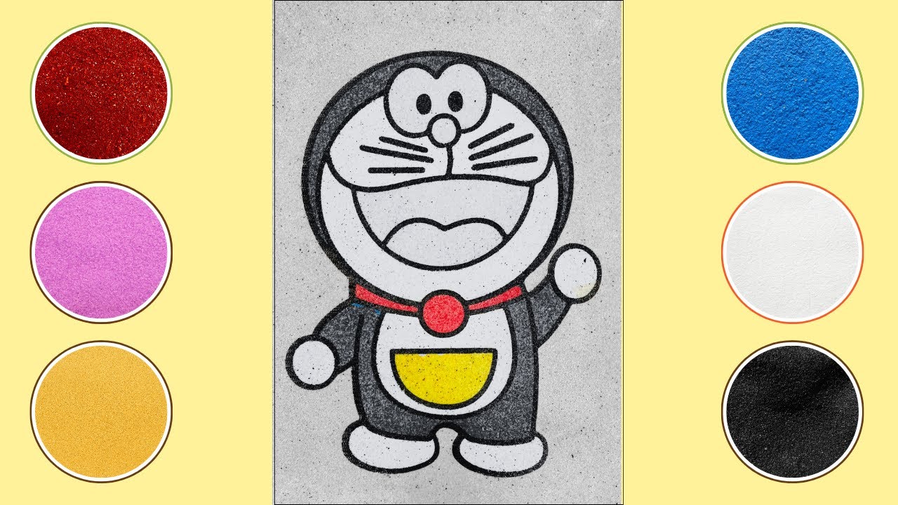 Discover the Beauty of Sand Art: Doraemon the Robot Cat Sand Painting ...