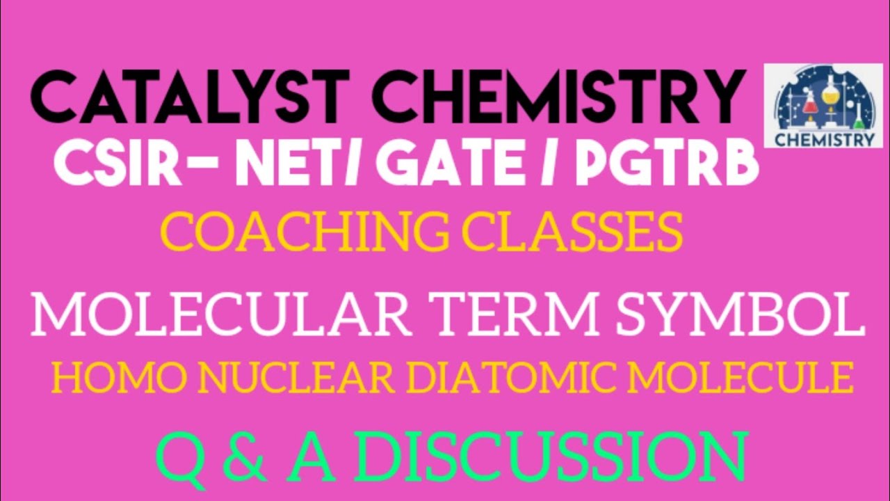 MOLECULAR TERM SYMBOL| Q&A| HOMONUCLEAER DIATOMIC MOLECULES |PGTRB|CSIR ...