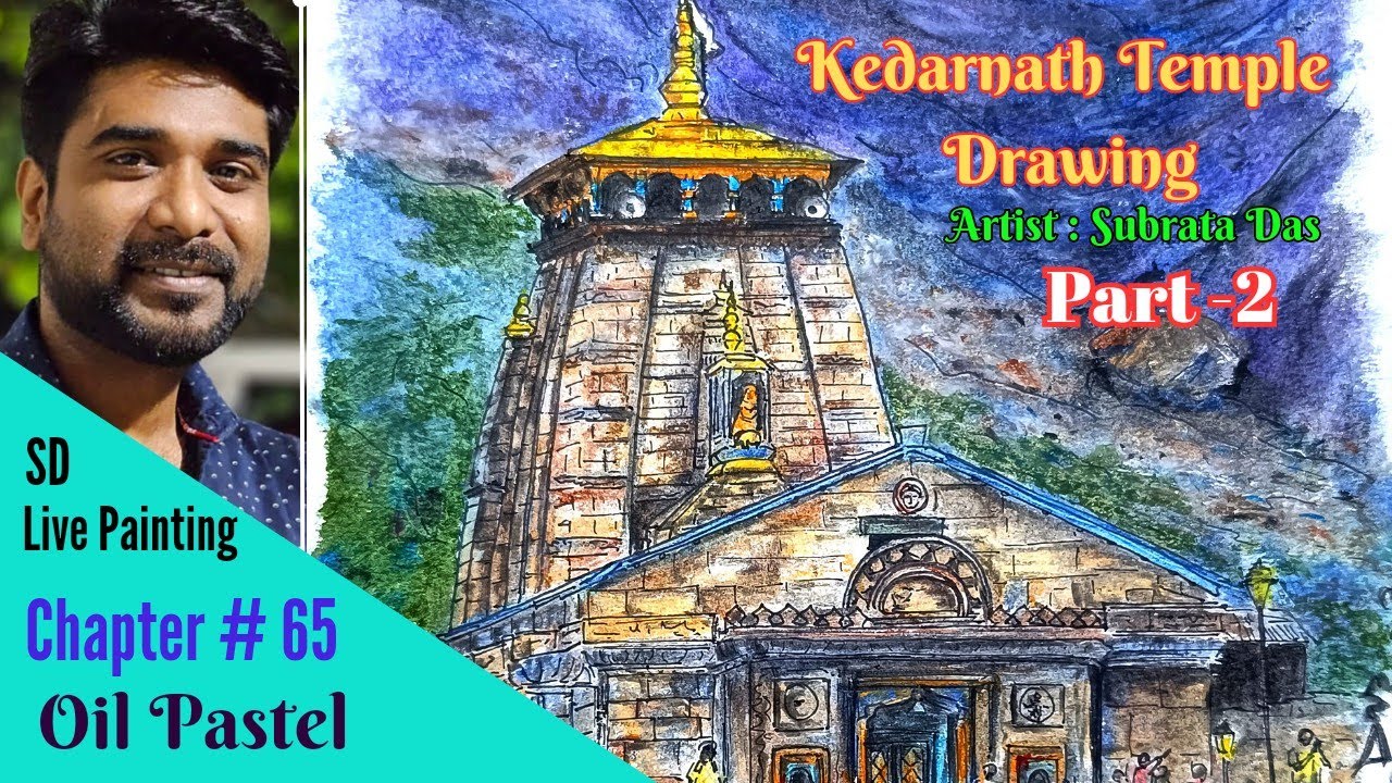 How to Draw Kedarnath Temple | Kedarnath Mandir | Oil Pastel ...