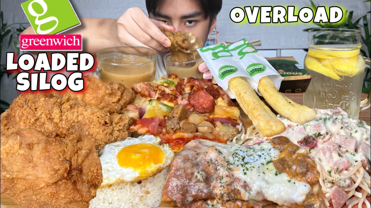GREENWICH LOADED SILOG MUKBANG! CHICKEN,LASAGNA,CARBONARA,PIZZA, EGG ...