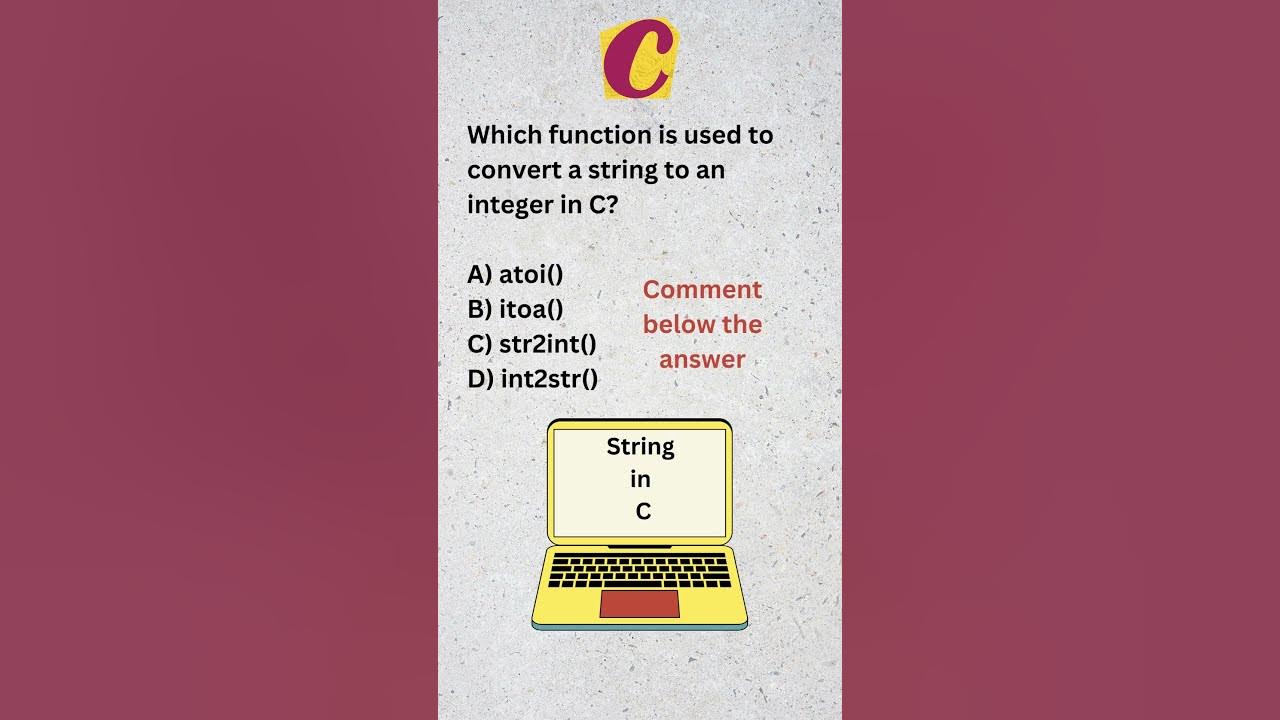 Important String Mcq🔥 String In C Coding Shorts Youtube