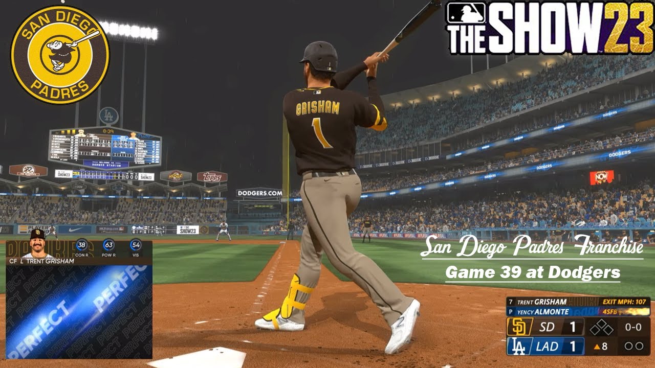 MLB THE SHOW 23 - San Diego Padres Franchise Game 39 at Dodgers - YouTube