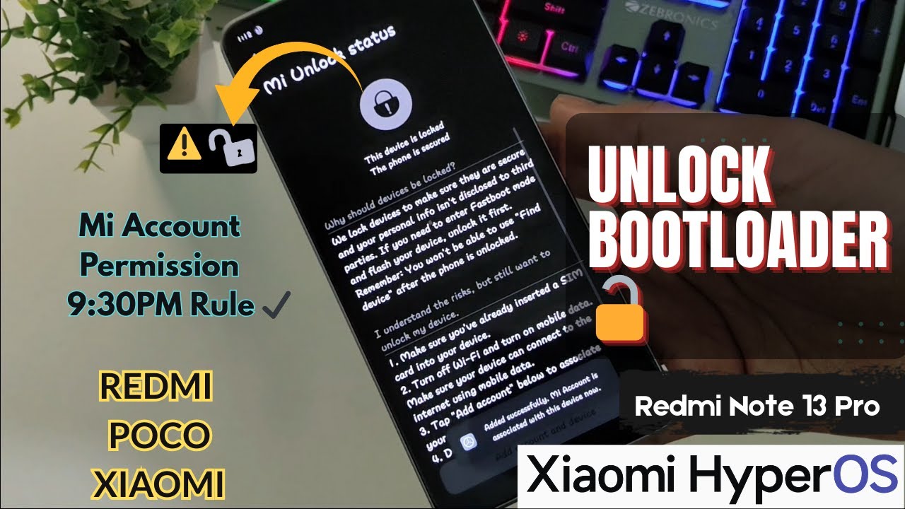 How to Unlock Bootloader on Xiaomi HyperOS -Redmi Note 13 Pro | Mi Account Permission Guide,MIUI ...
