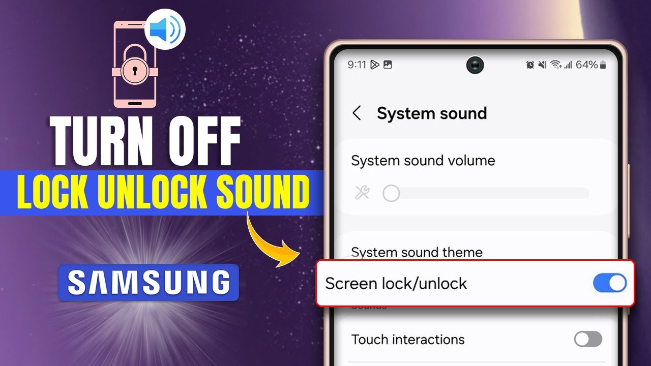 How to Turn Off Screen Lock Unlock Sound on Samsung Phones | Disable ...