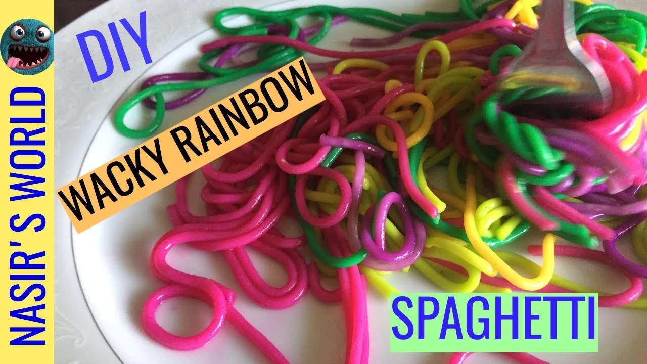 DIY Edible Wacky Rainbow Spaghetti | Rainbow Pasta | Rainbow Noodles ...