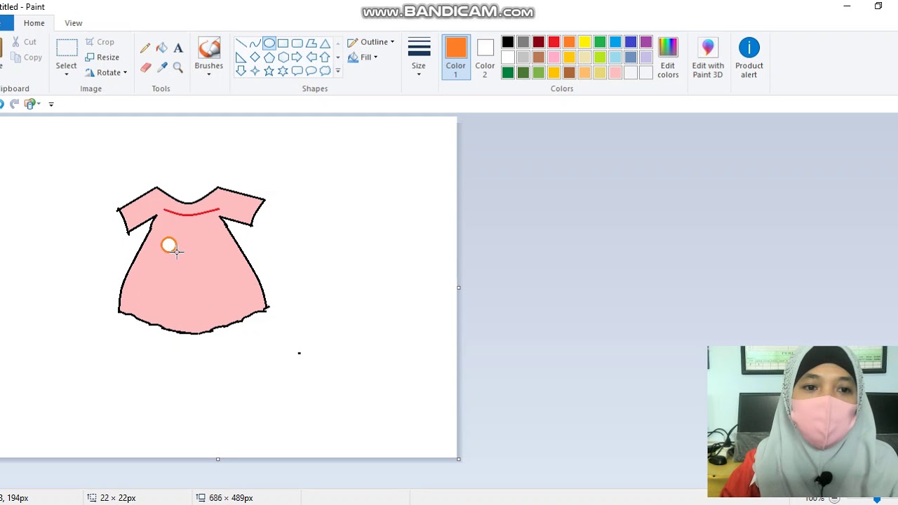 VIDEO MENGGAMBAR BAJU DENGAN PAINT - YouTube