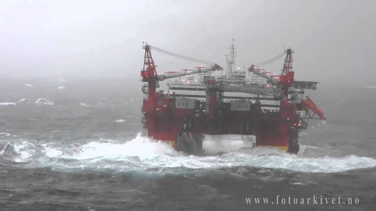 Accommodation platform Floatel Superior in Storm in the North Sea ...