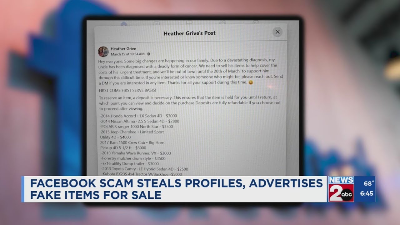 Facebook scam steals profiles, advertises fake items for sale - YouTube