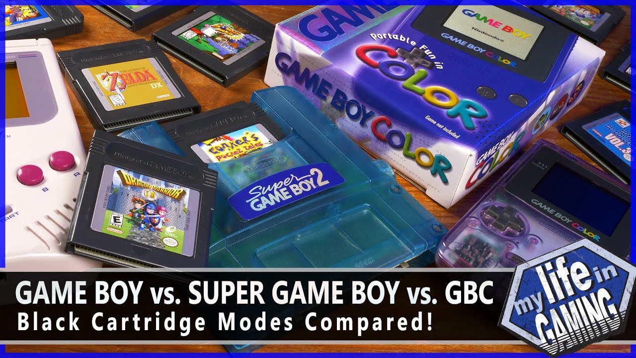 Game Boy vs. Super Game Boy vs. Game Boy Color - Black Cartridge Modes ...