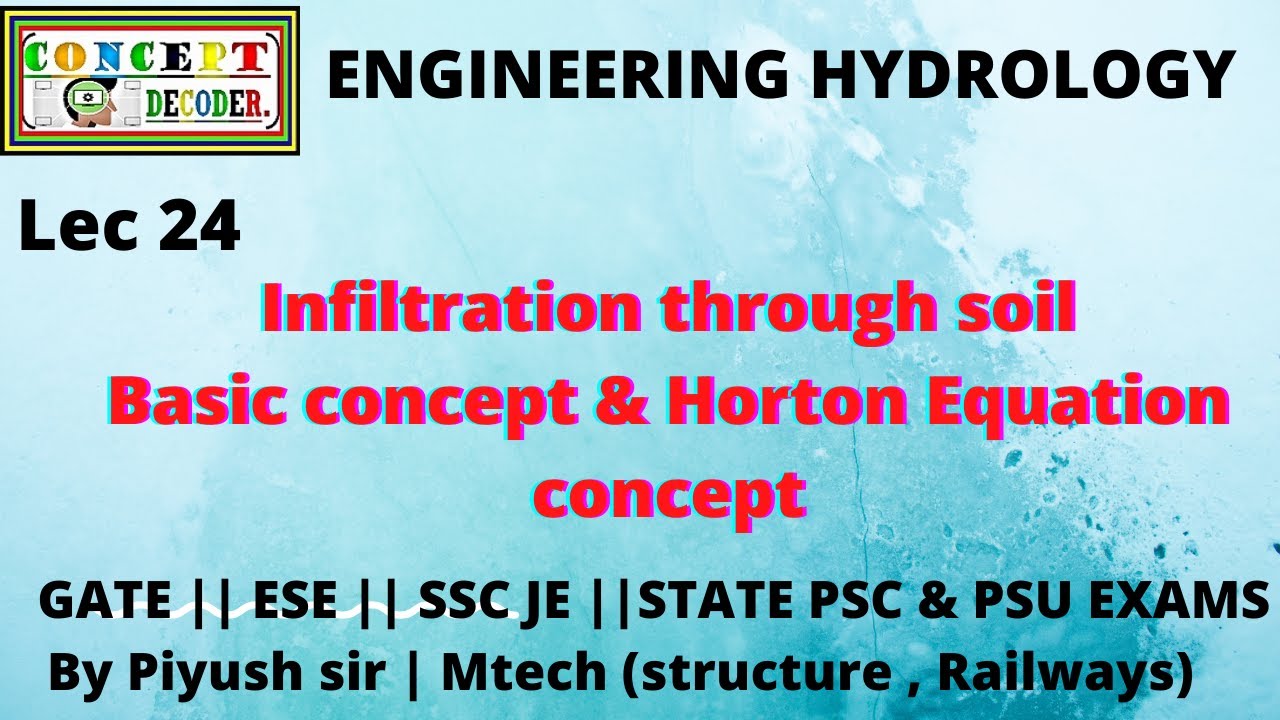 LEC_24||Engineering hydrology || Infiltration Through soil || Horton ...