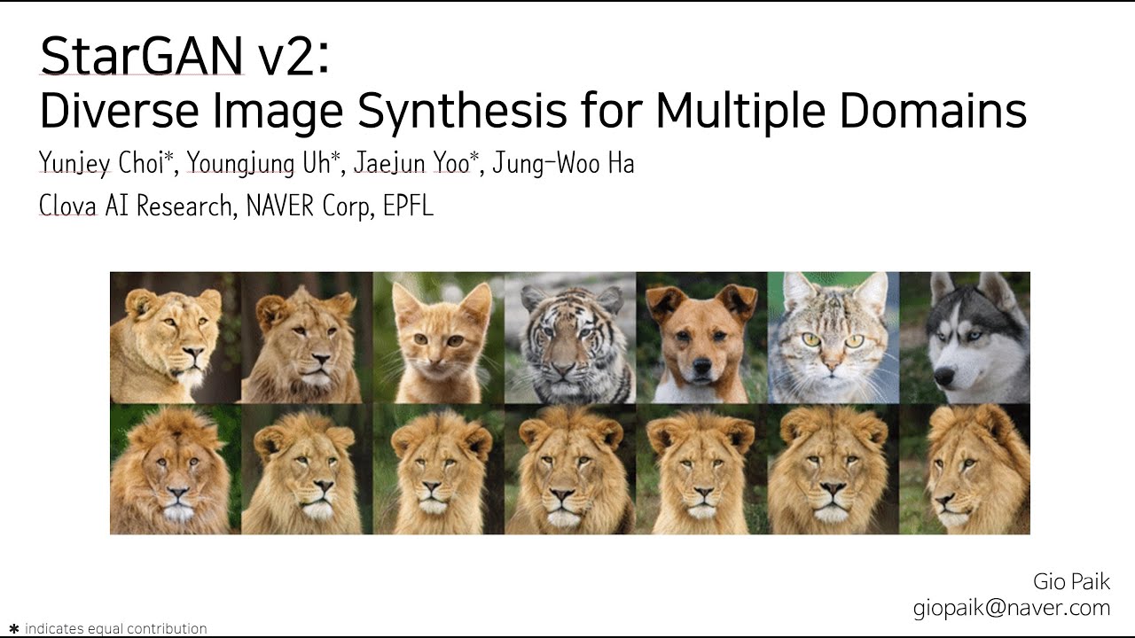 StarGAN v2: Image Synthesis for Multiple Domains [Paper Review] - YouTube