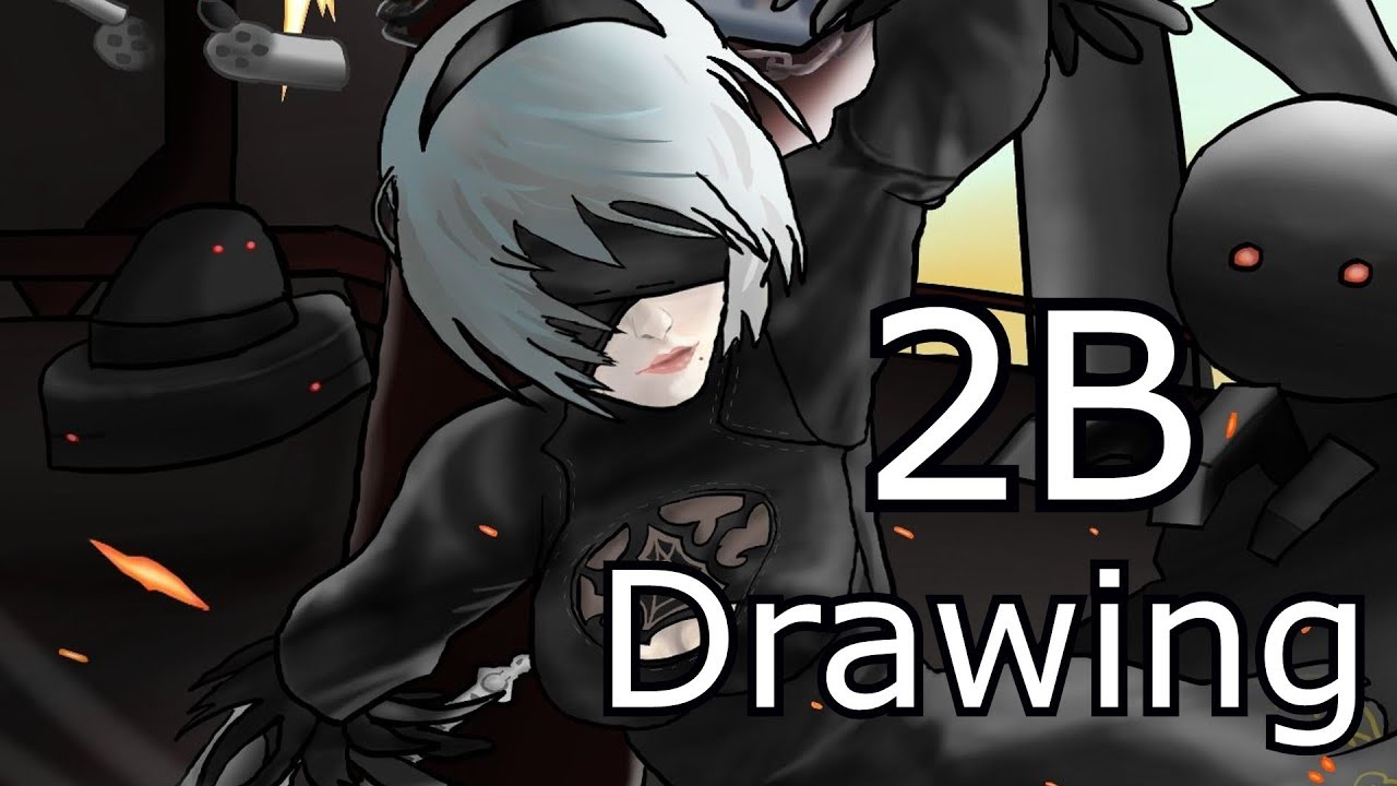 Drawing 2B of NieR: Automata - Speed Paint - YouTube