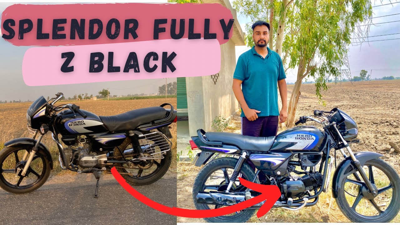 Fully modified old black Splendor || Splendor kr ta ajj fully black ...