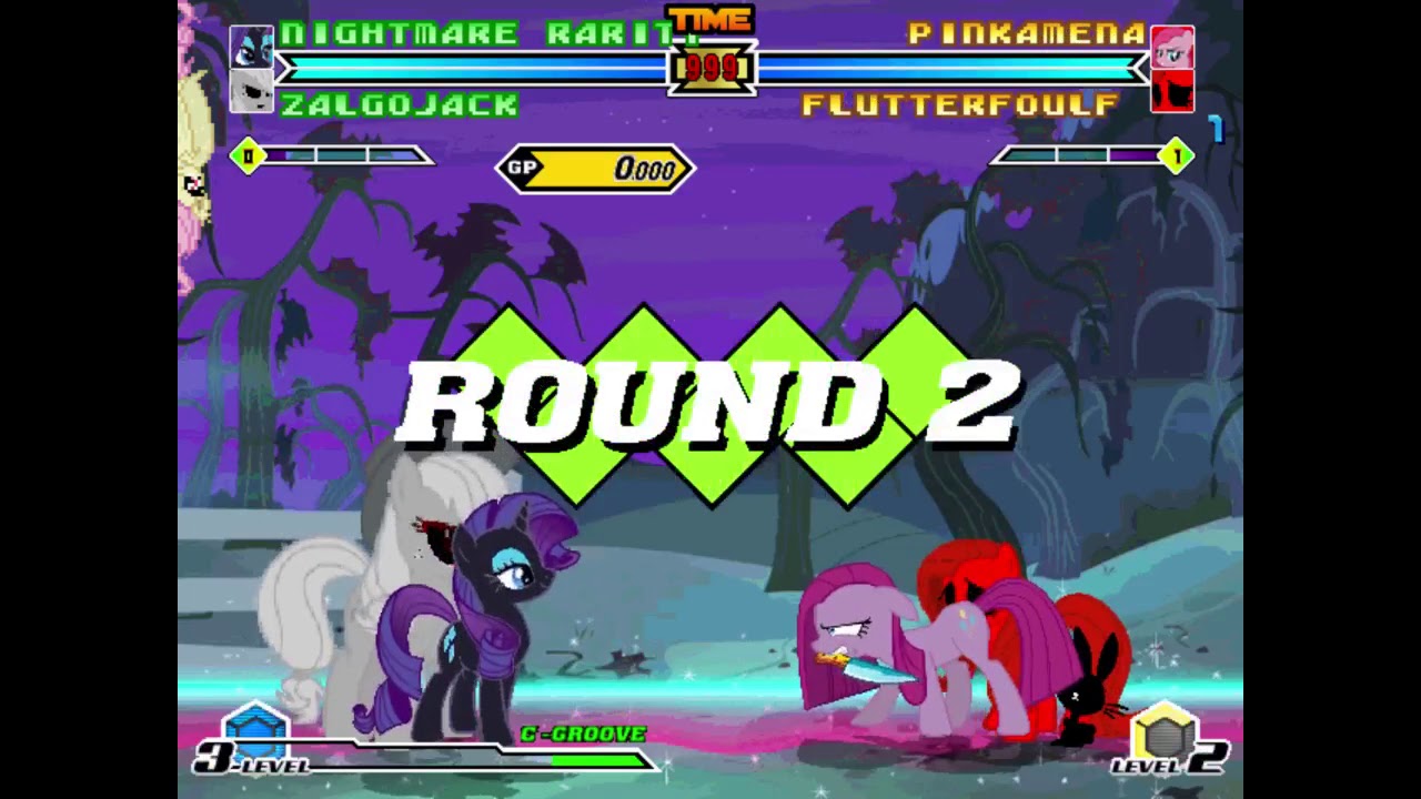 Glowrock Mugen Nightmare Rarity and Zalgojack vs Pinkamena and ...