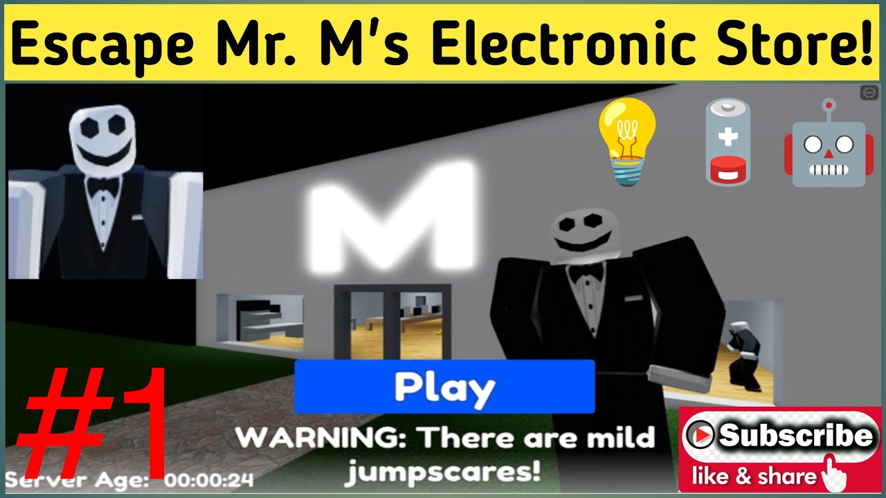 Escape The Mr. M's Electronic Store!(Part1) | Roblox | Little Robo ...