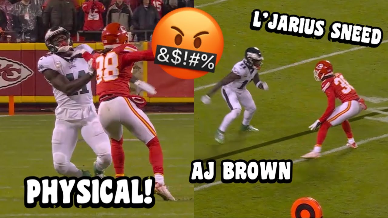 AJ Brown ‘SHUT DOWN’ Vs L’Jarius Sneed 😳 Eagles Vs Chiefs 2023 highlights - YouTube
