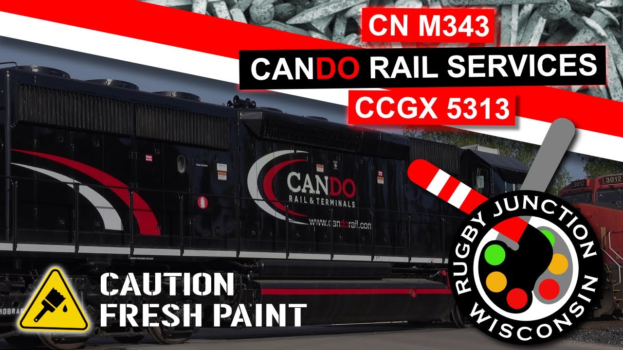 Freshly Painted CANDO CCGX 5313 SD40-2 at Rugby Junction WI - YouTube