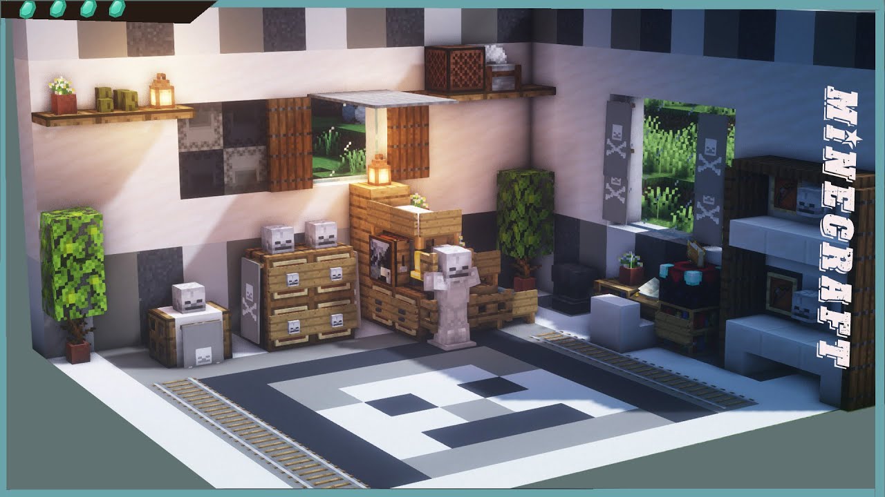 Minecraft: How to build Skeleton Room | Tutorial Room - YouTube