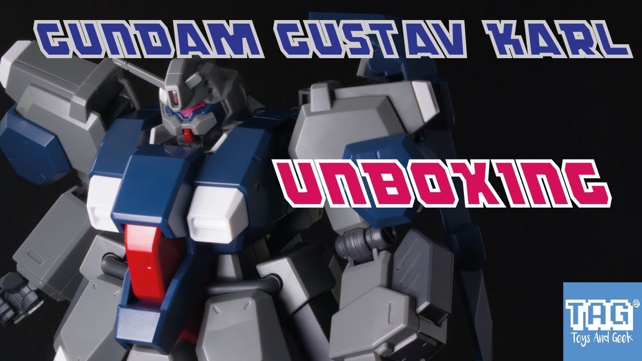 Bandai HGUC 221 GUNDAM Gustav Karl (Unicorn Ver.) : Unboxing - YouTube