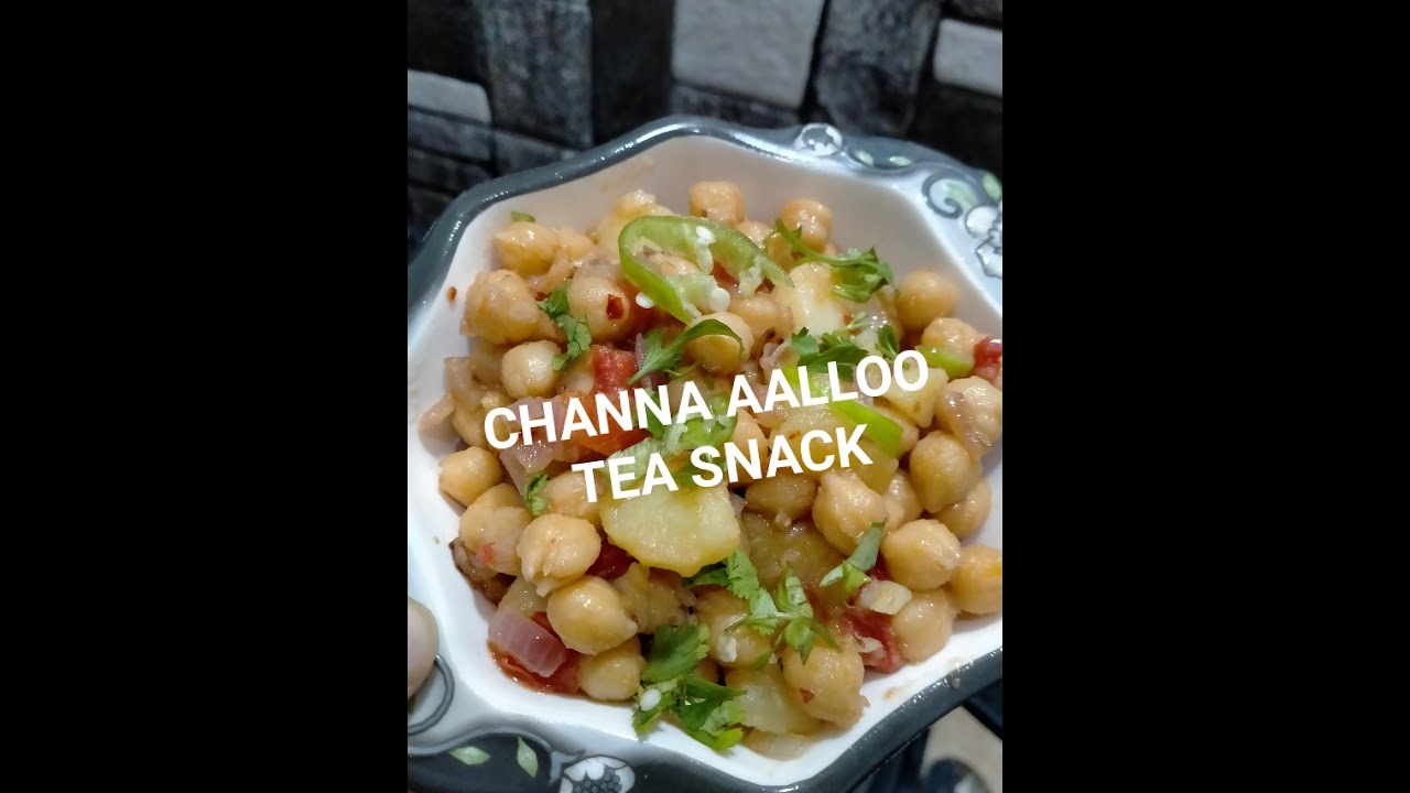 CHANNA AALLOO WITH TEA AS SNACKH HOW TO MAKE JHATT PATT CHANNA AALLOO ...