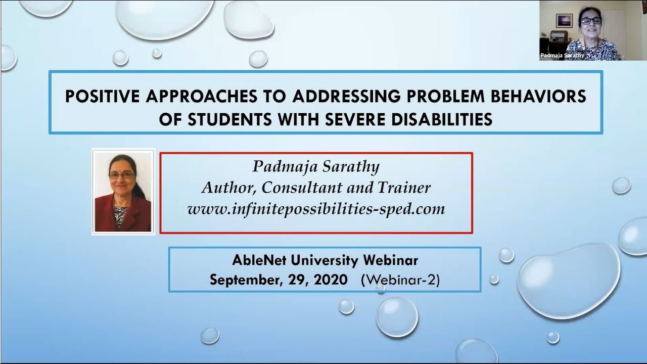 Positive Approaches to Addressing Problem Behaviors of Students with Severe Disabilities – Part ...