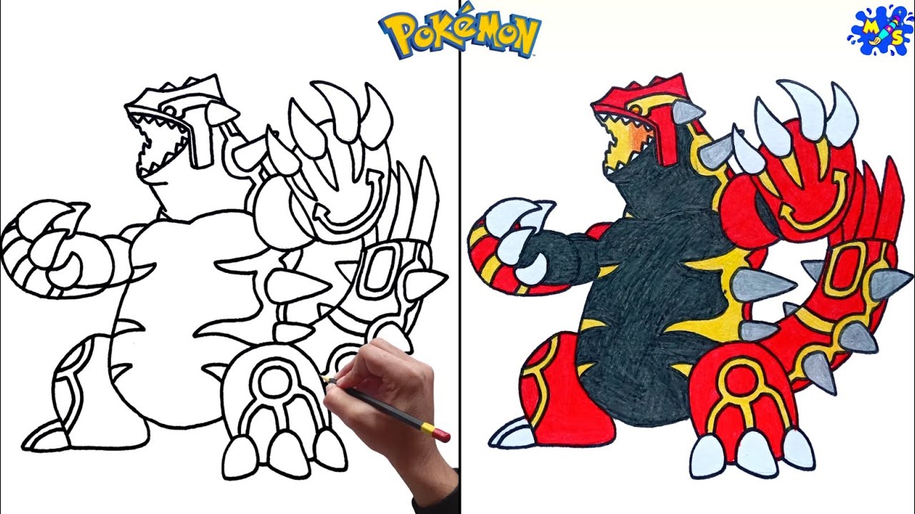 How to draw Mega Groudon Pokemon || Easy Step by Step - YouTube