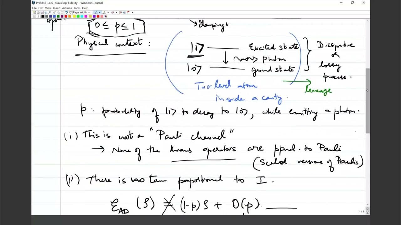 QEC and Quantum Information Theory: Lecture 6 The Choi-Kraus-Sudarshan representation - YouTube