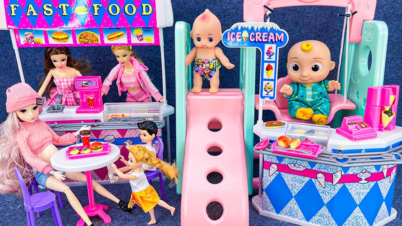 12 Minutes Satisfying Unboxing Cute Pink Barbie ice cream Store & Fast ...