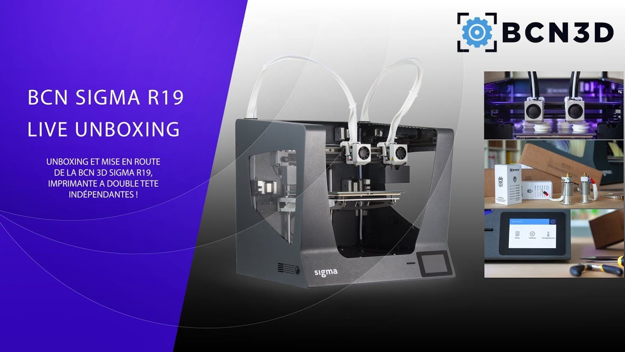 BCN3D Sigma R19 - Live Unboxing & First Print - YouTube
