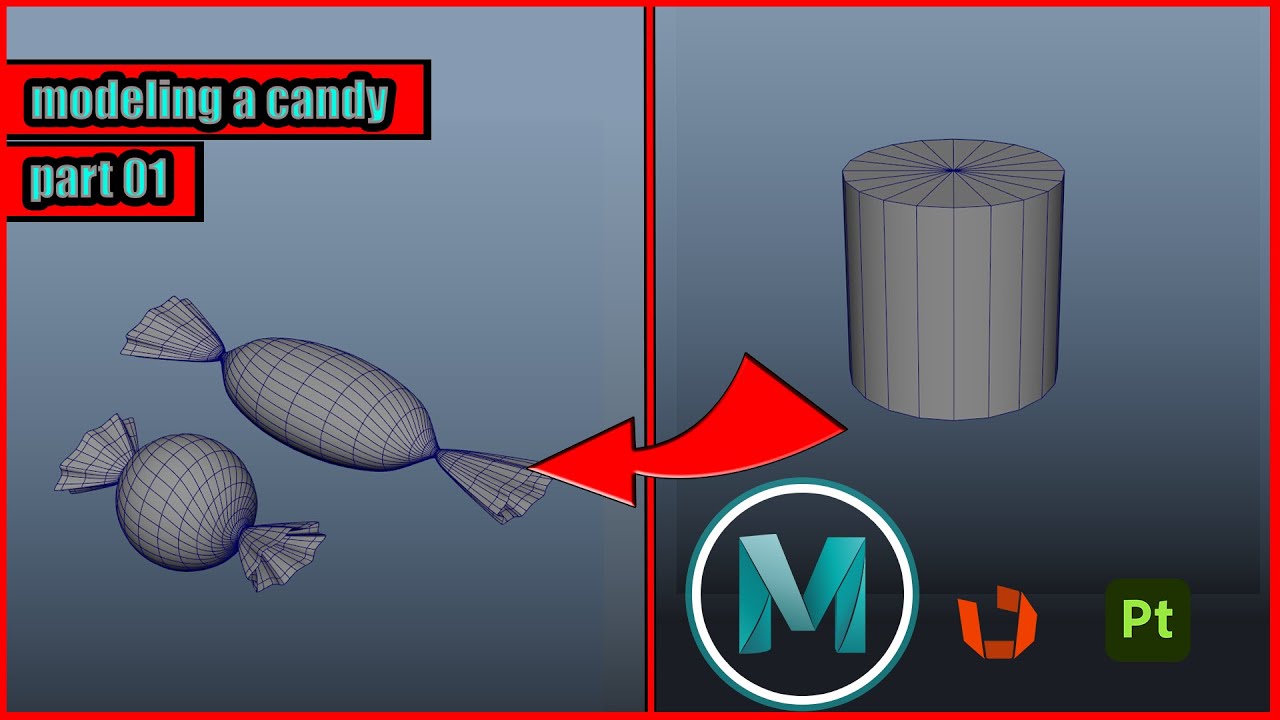 how to 3d modeling candy in maya2022-full tutorial-part01 - YouTube