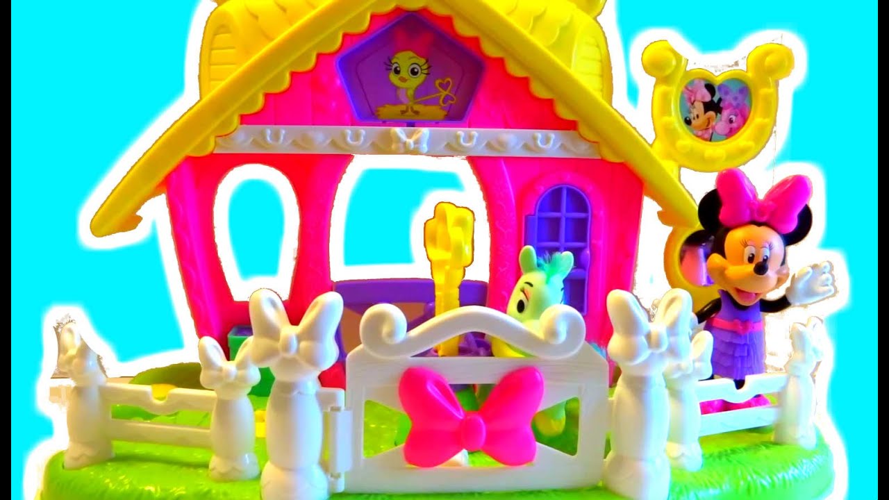 MINNIE MOUSE "Jump 'n Style Pony Stable" with Minnie Mouse Doll and ...