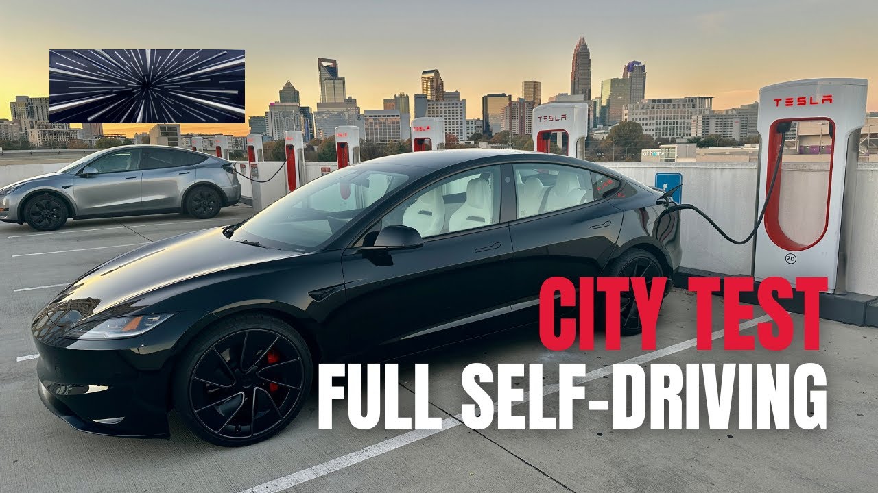 New Tesla Model 3 Performance: FSD V13 Full Self-Driving City Test ...