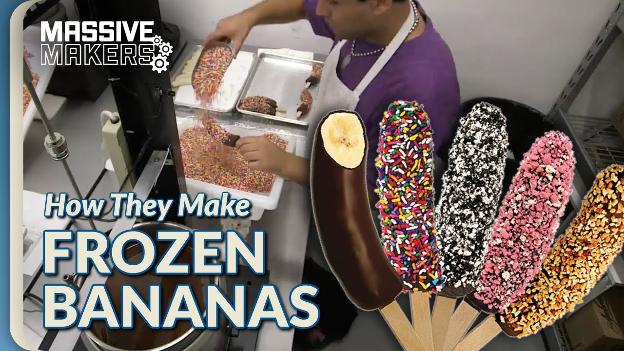 Frozen Bananas Get a Chocolate Dip | Food Factory - YouTube