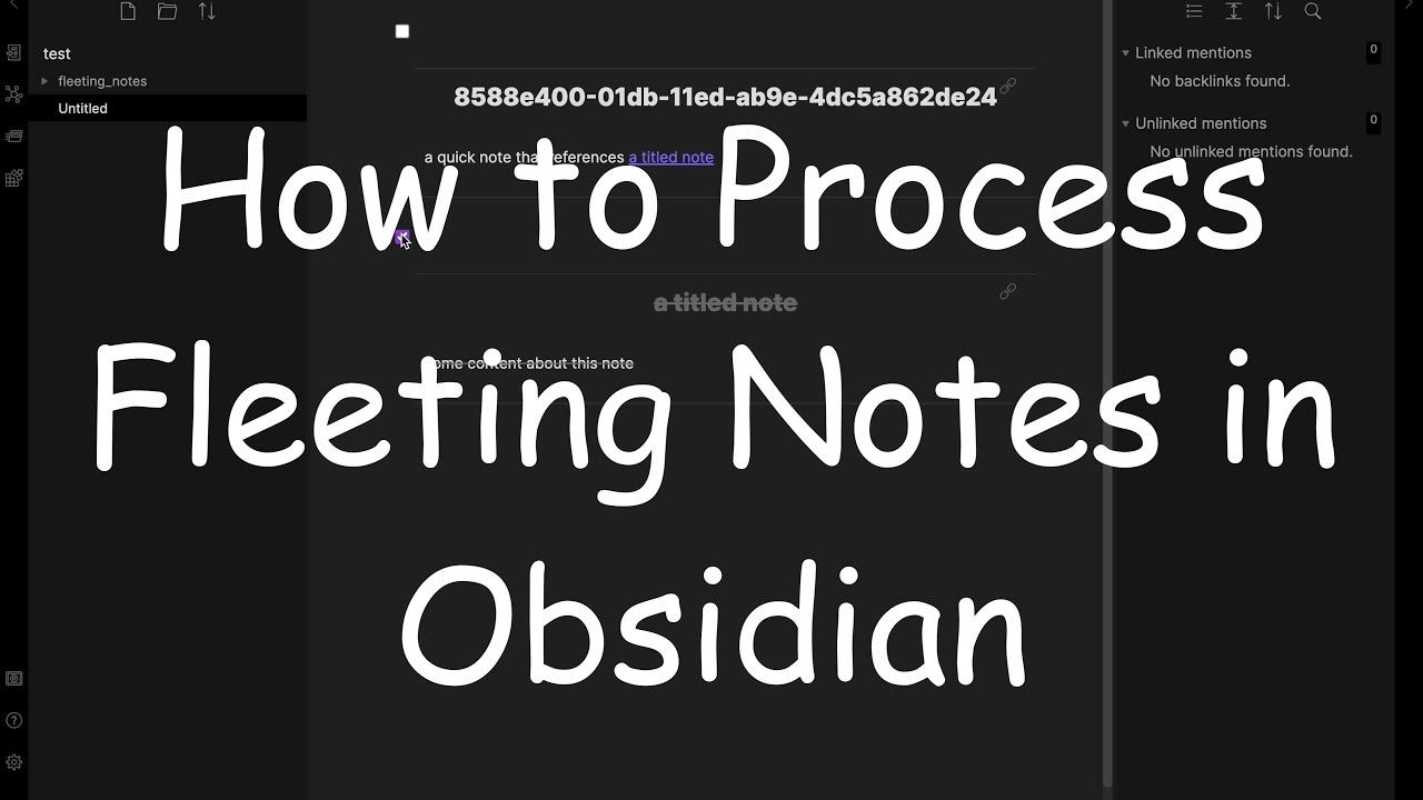 How to Process Fleeting Notes in Obsidian - YouTube