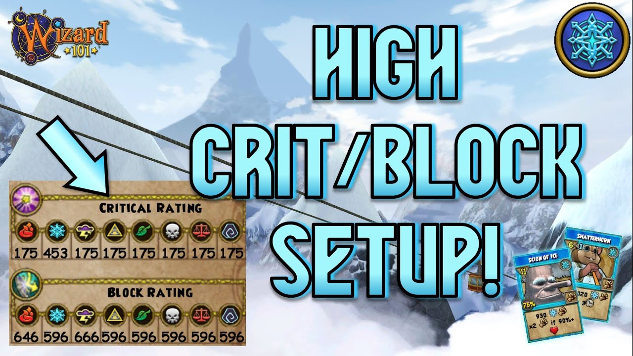 Wizard101: MAX ICE PvP (140): High Crit/Block Setup! - YouTube