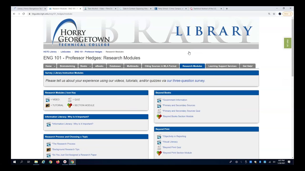 ENG 101 - HGTC Library Workshop (General / 2021) - YouTube
