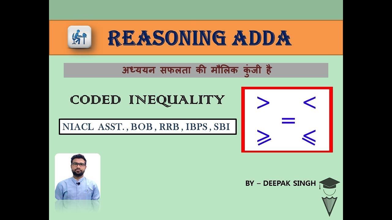 Tricks of Coded Inequality in Reasoning for SBI / BOB / NIACL / IBPS ...