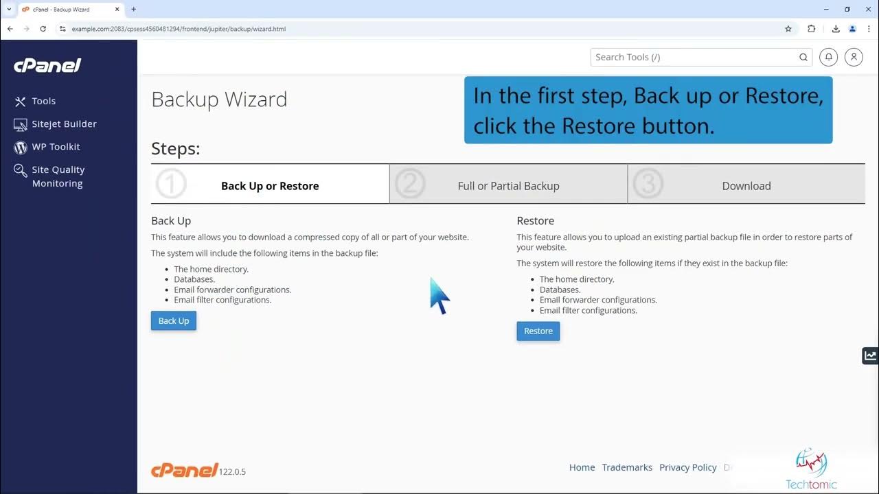 How to restore a backup in cPanel with Techtomic - YouTube