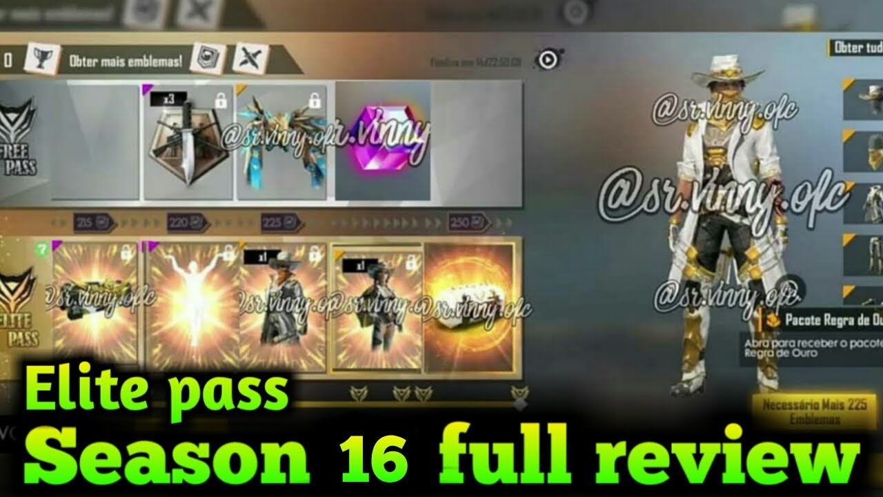 Free Fire Elite Pass Season 16 Full Review 100% Real Video I Approval ...
