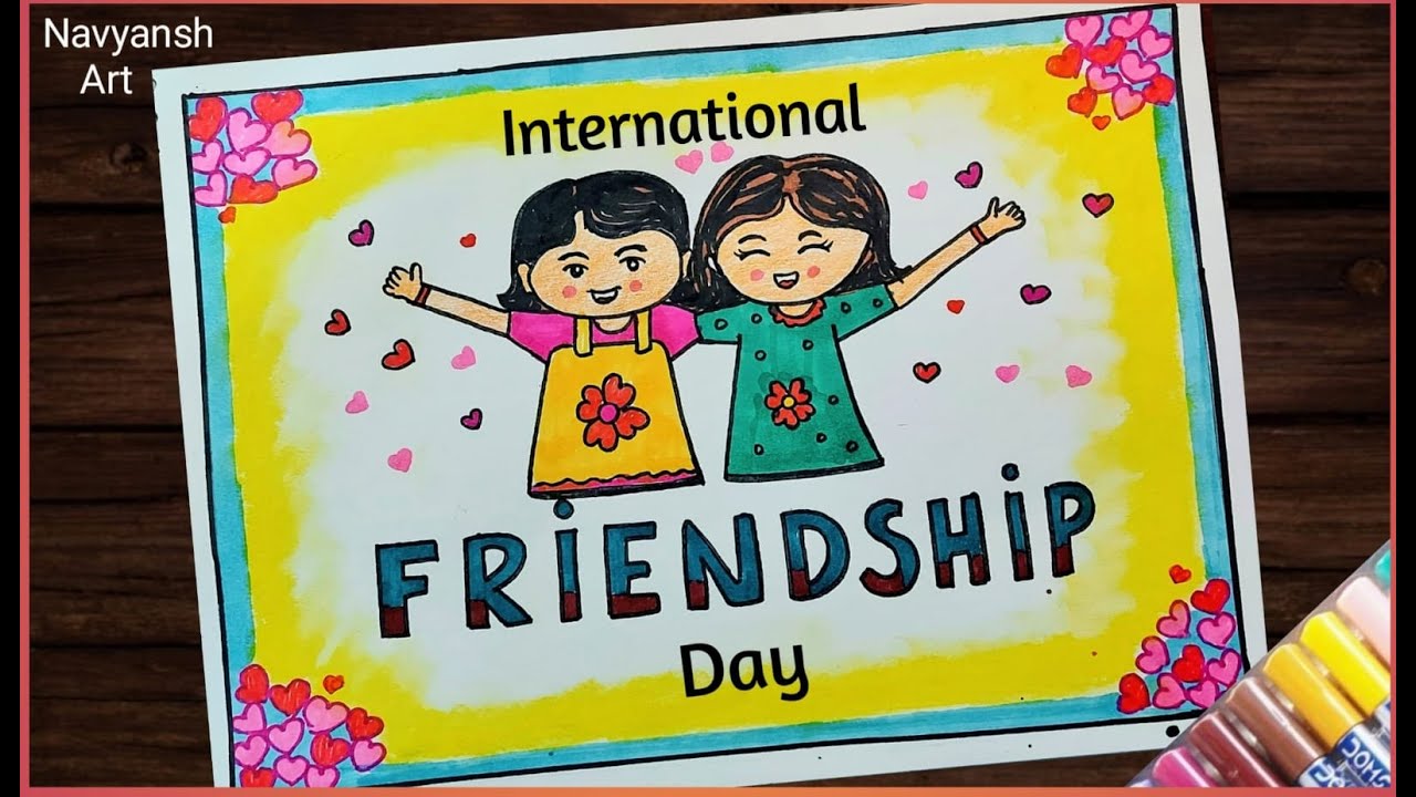 International Friendship Day drawing easy / How to draw Friendship Day ...